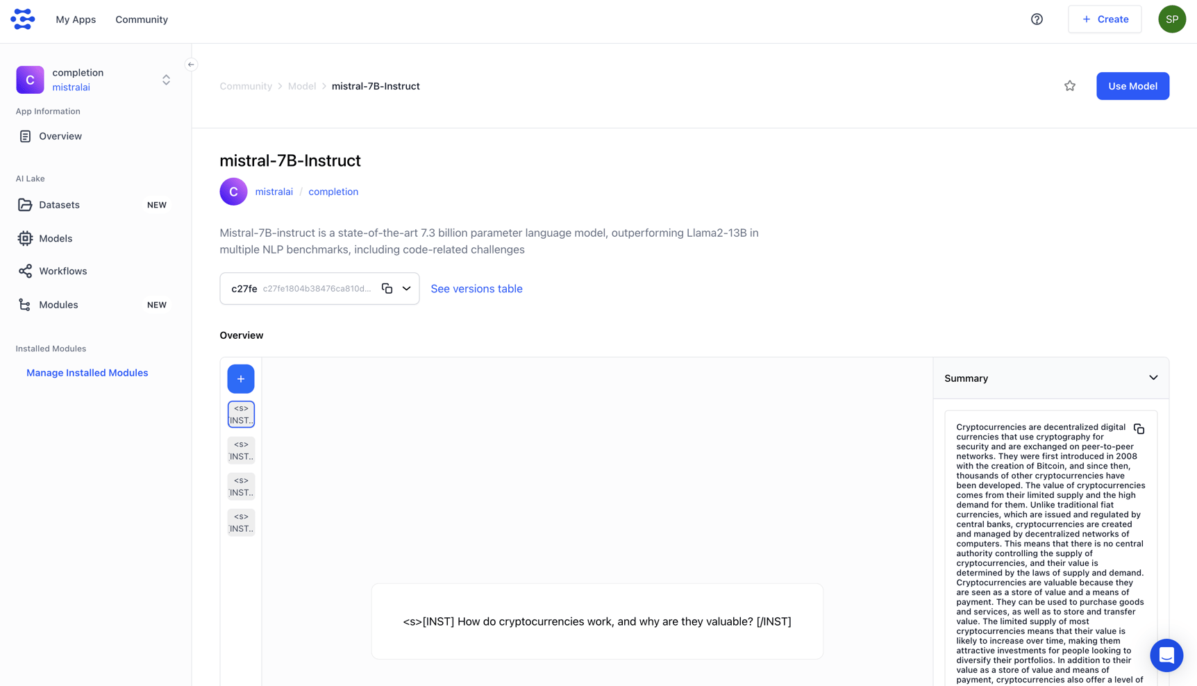Running Mistral 7B Instruct with the Clarifai Python API